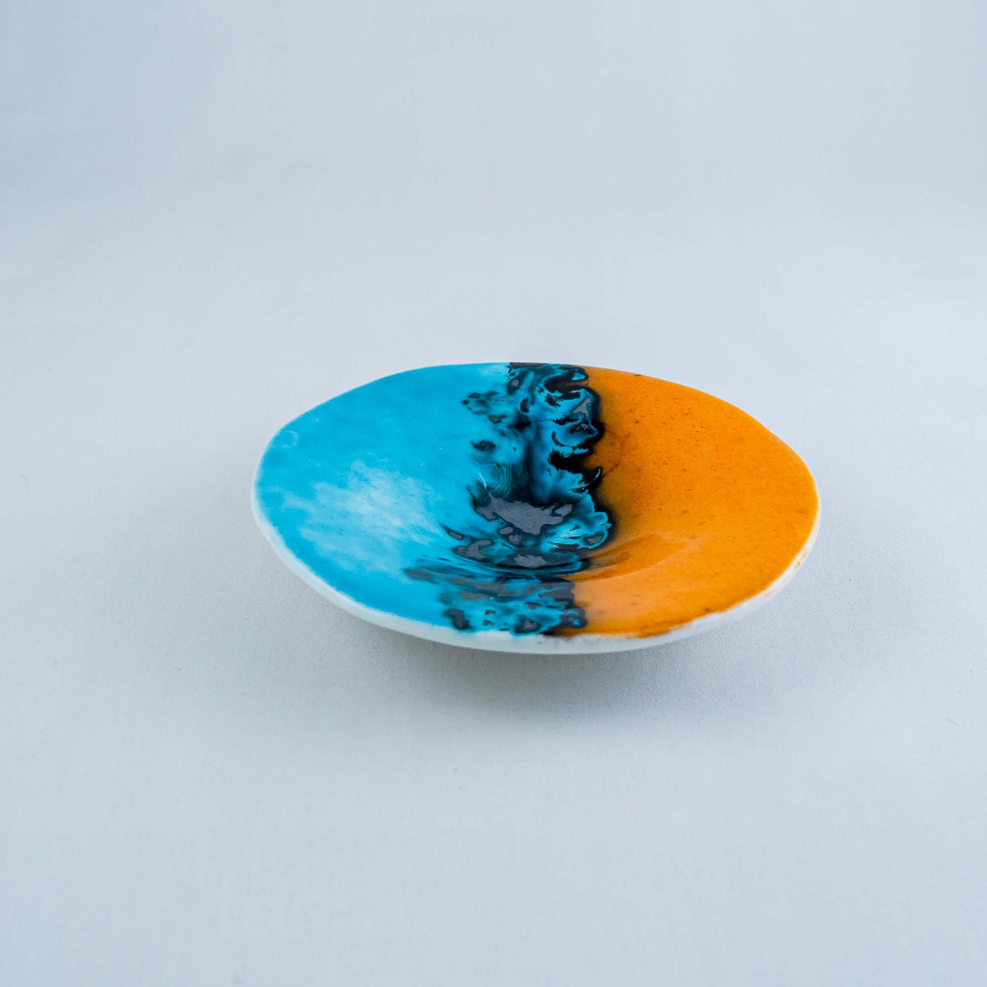 Turquoise/orange bowl BF-009 - Balla Ceramics